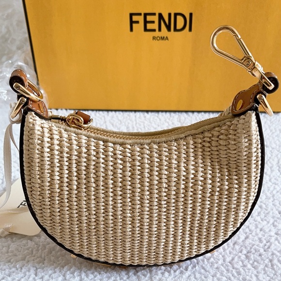 Fendi | Bags | Fendi Nano Fendigraphy Natural Raffia And Cotton Fiber ...
